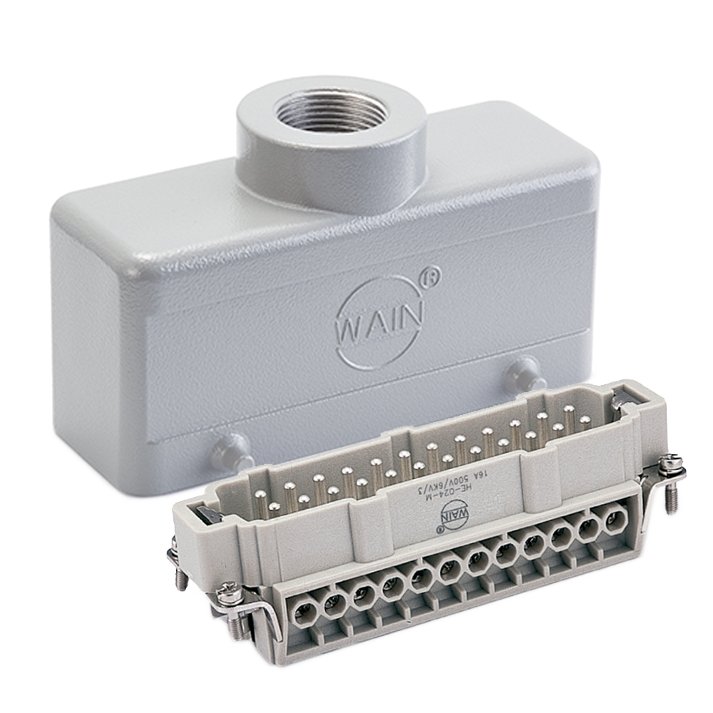 24 pole & earth industrial multipole connector housings and inserts