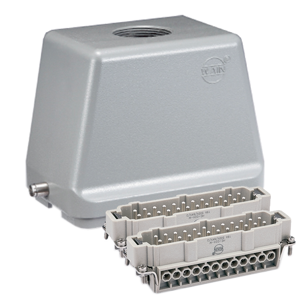 48 pole & earth industrial multipole connector housings and inserts