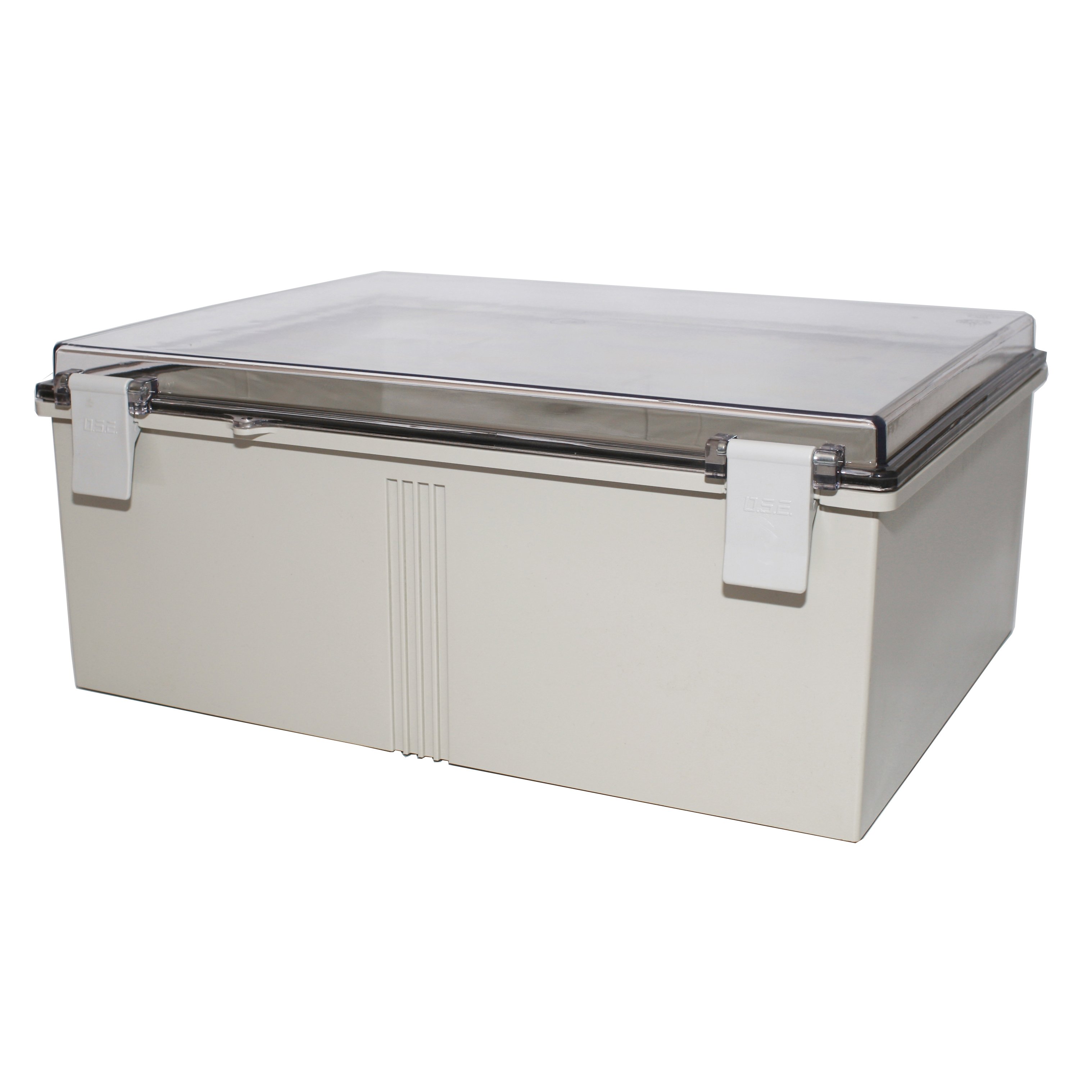 465 x 350 x 200mm Hinged Enclosure Grey ABS Base & Clear PC Lid