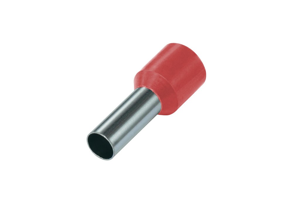 1mm² Single wire ferrules, Red (Pack = 100 pcs)