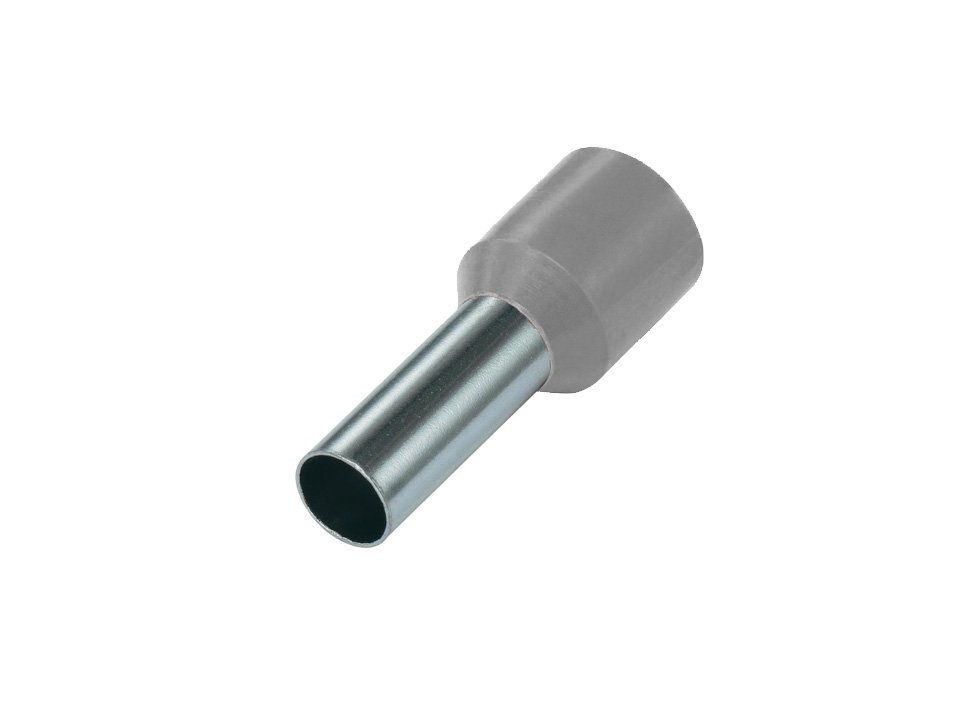 2.5mm² Single wire ferrules, Grey (Pack = 100 pcs)