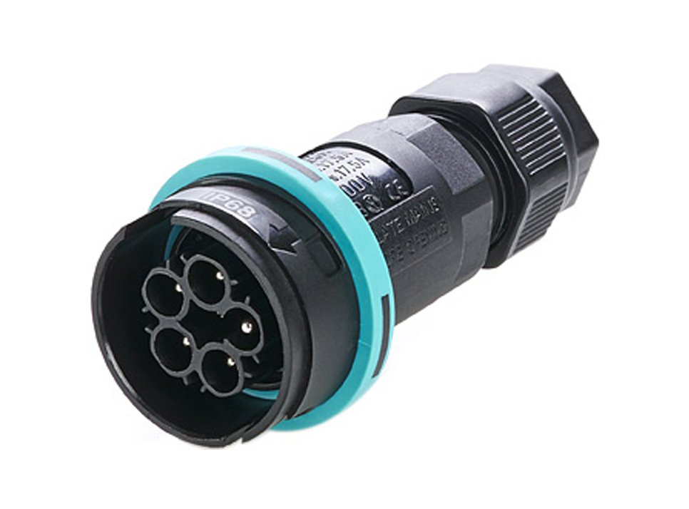 5 Pole Inline plug 17.5A 400V