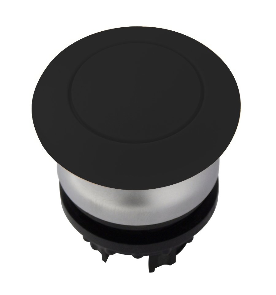 Mushroom push-button, spring-return, black