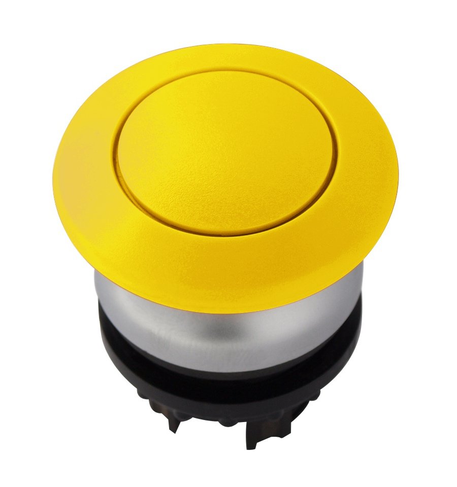 Mushroom push-button, spring-return, yellow